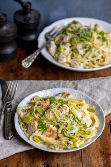 Chicken and Leek Pasta • You Say Potatoes
