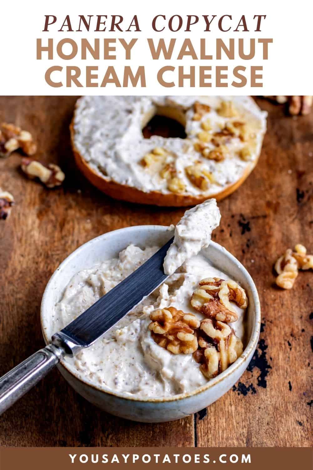 Honey Walnut Cream Cheese (Panera Copycat) • You Say Potatoes