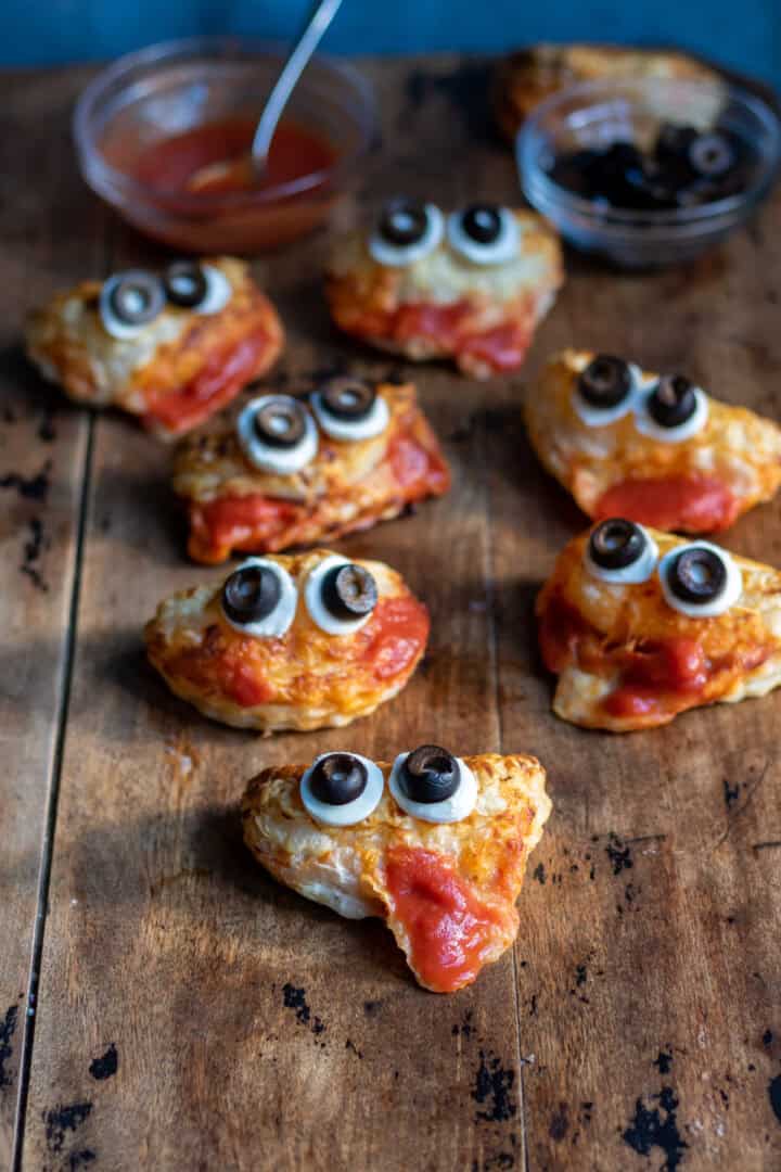 Mini Halloween Pizza Monsters • You Say Potatoes