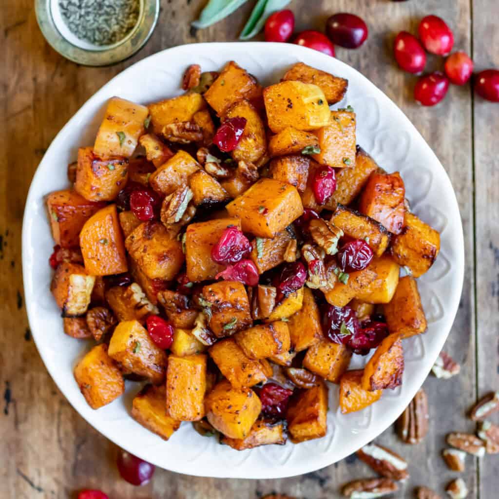 Roasted Butternut Squash with Cranberries • You Say Potatoes